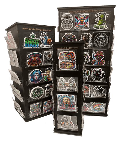 Rotating Sticker Display - Smoke Shop Stickers
